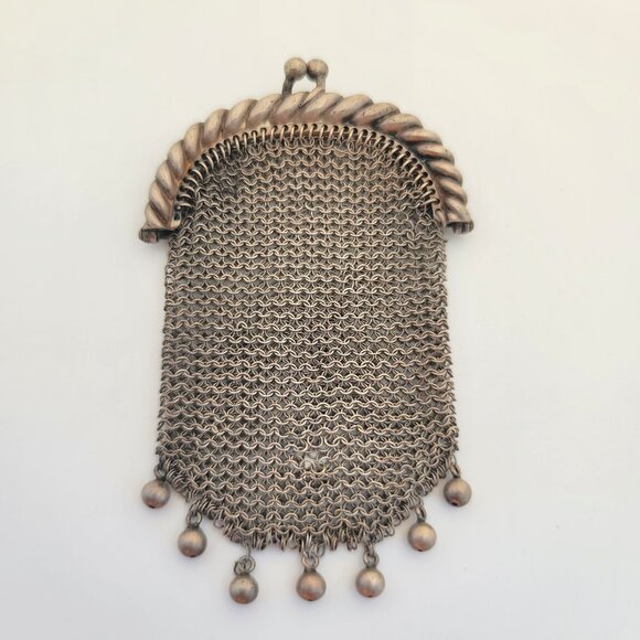 Bags | Antique 192s Silver Chainmail Coin Purse Pendant | Poshmark